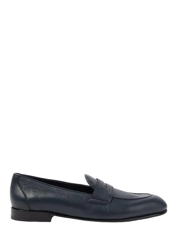 Brioni Leather Penny Loafers - Blue