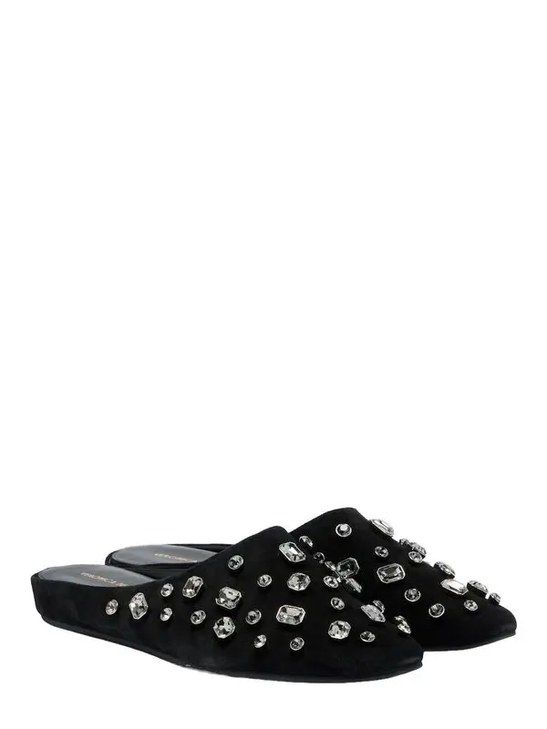 Veronica Beard Narcisa Crystal-embellished Suede Mules - Black