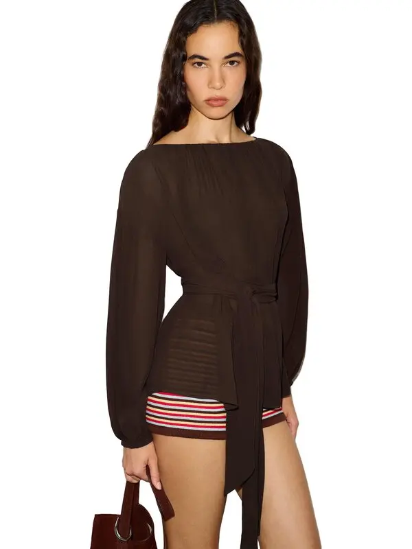 REFORMATION Isola Long-sleeve Top - Brown