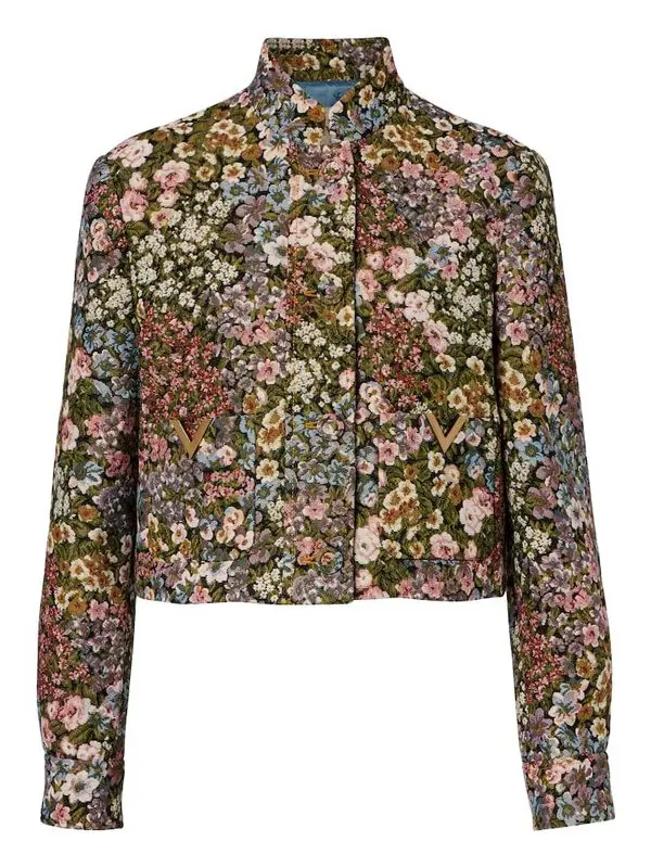 Valentino Garavani Vgold Floral Cropped Jacket - Multicoloured
