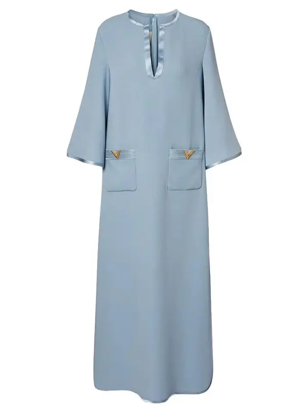 Valentino Garavani Vgold Silk Maxi Dress - Blue