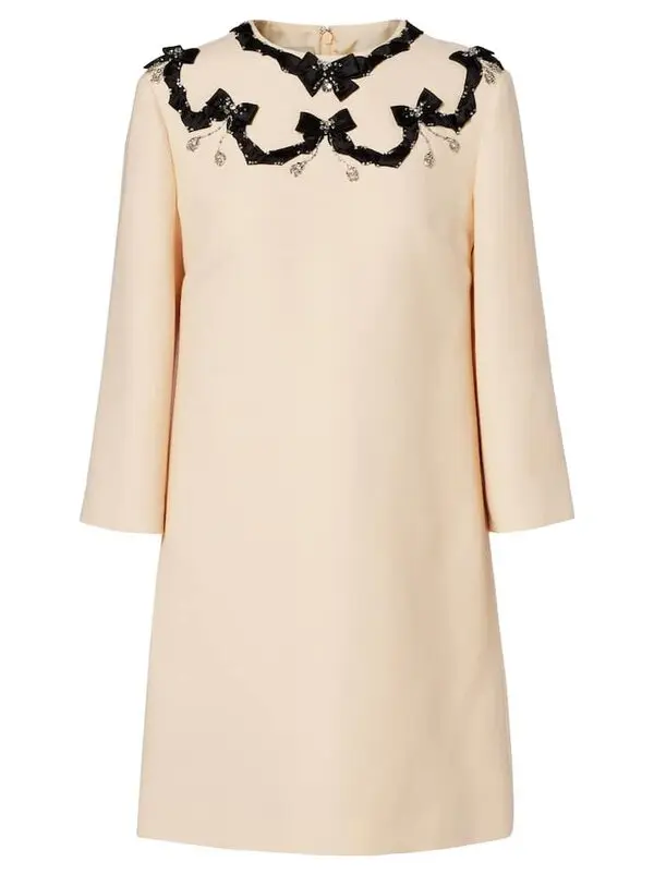 Valentino Garavani Crepe Couture Embellished Minidress - Pink