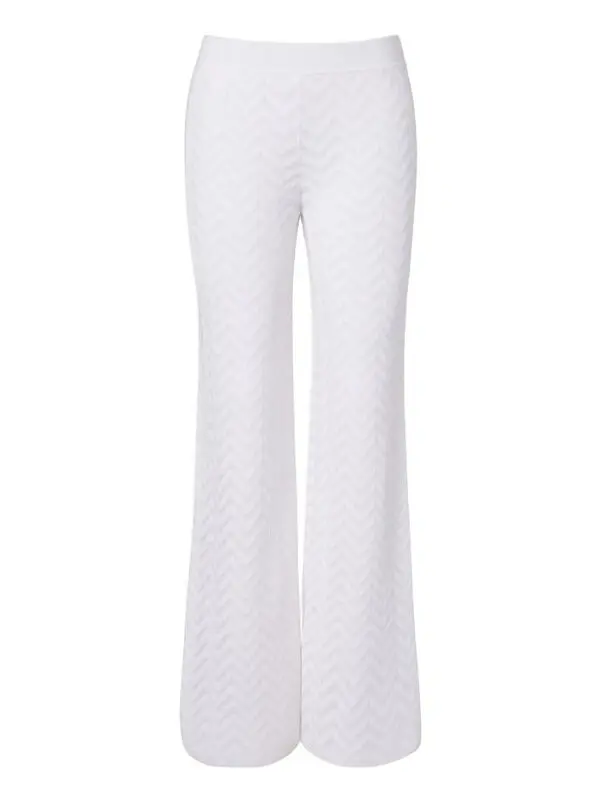 Missoni Chevron Cotton-blend Wide-leg Pants - White