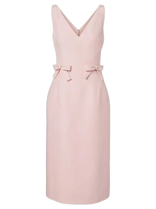 Valentino Garavani Crepe Couture Bow-detail Midi Dress - Pink