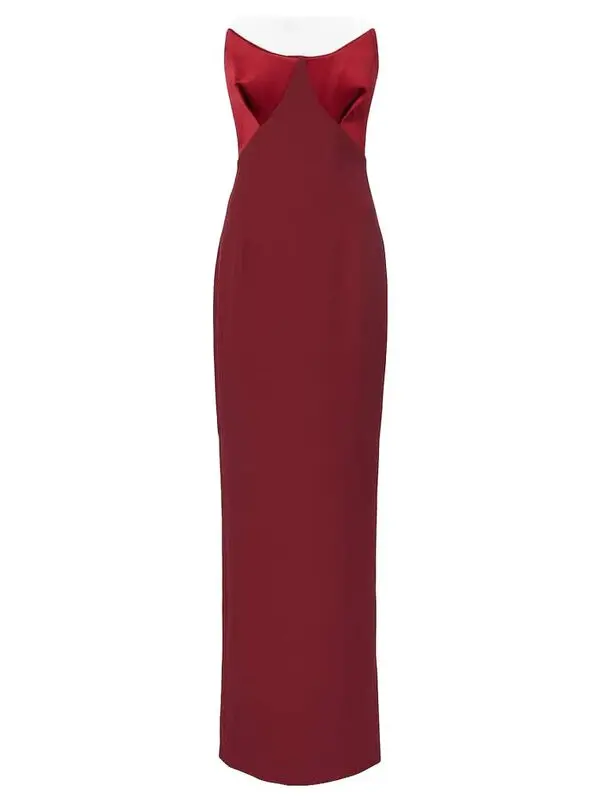 Safiyaa Drew Crêpe Corset Gown - Burgundy