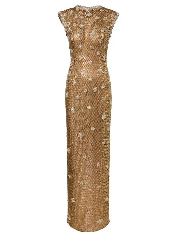 Rachel Gilbert Solana Embellished Gown - Gold