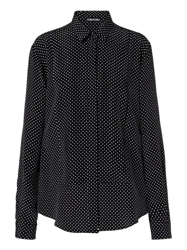 TOM FORD Polka-dot Silk Shirt - Black