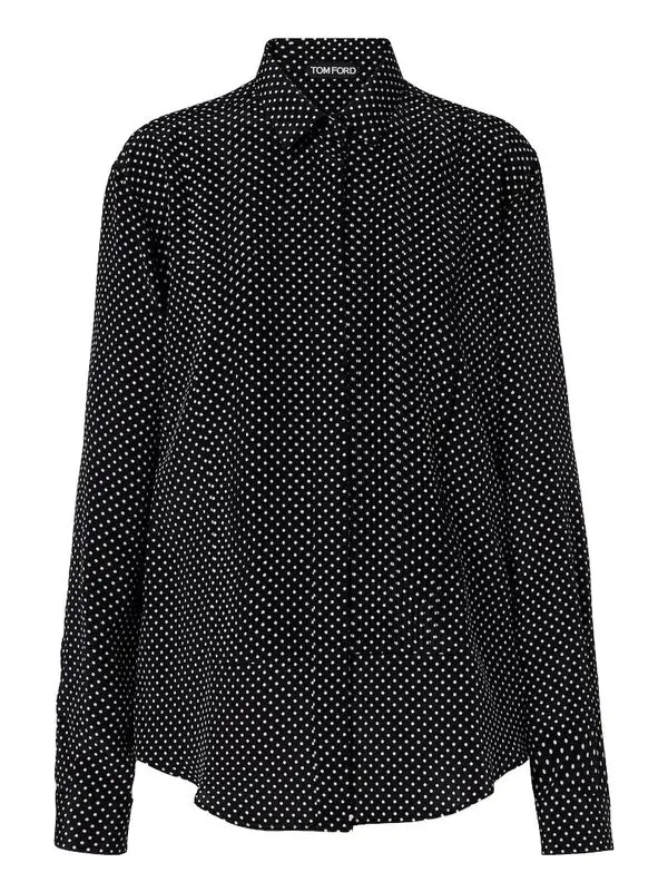 TOM FORD Polka-dot Silk Shirt - Black