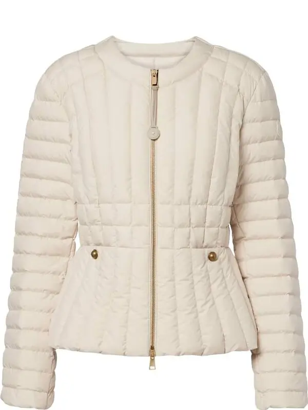 Moncler Logo Down Jacket - Beige