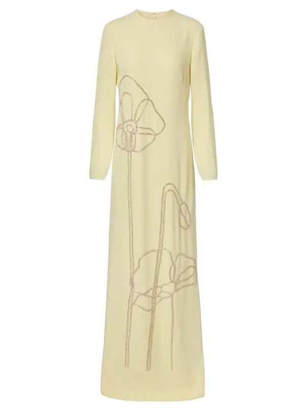 Costarellos Zarie Embellished Crêpe Gown - Yellow