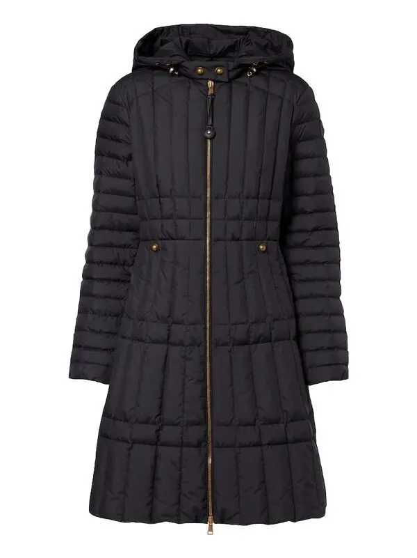 Moncler Menthe Long Quilted Down Coat - Black