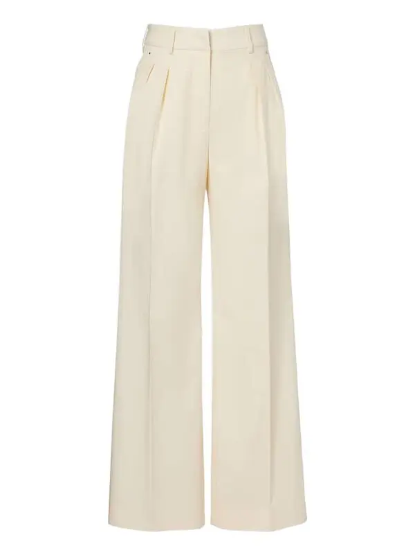 Moncler Wide-leg Cotton Pants - White