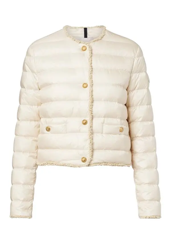 Moncler Fleurs Quilted Down Jacket - White