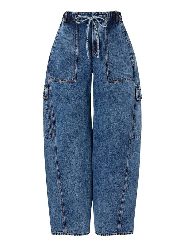 Alaïa Barrel-leg Jeans - Blue