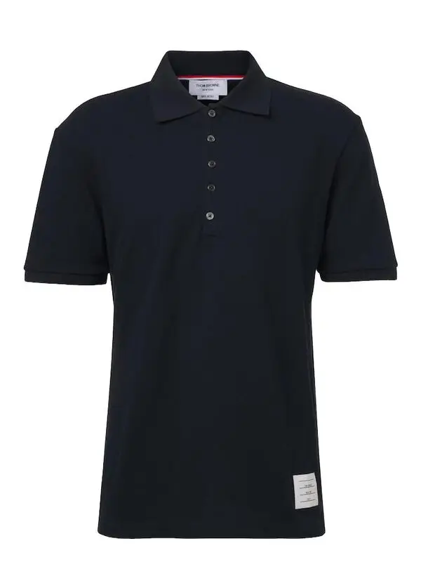 Thom Browne 4-bar Cotton Piqué Polo Shirt - Blue
