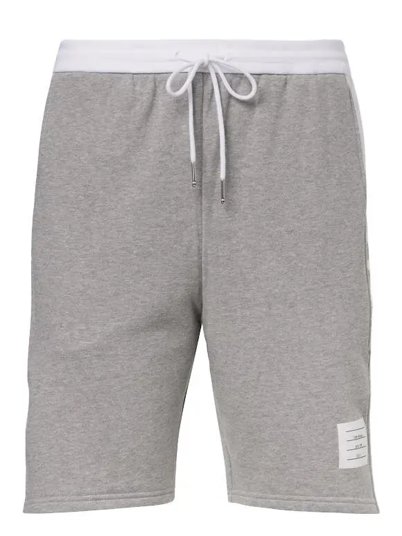 Thom Browne 4-bar Cotton Jersey Shorts - Grey