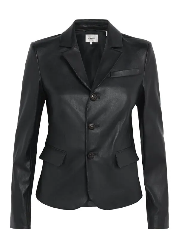 FRAME Leather Blazer - Black