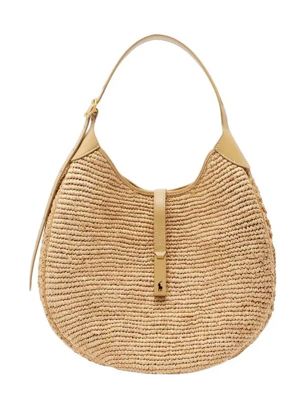 Polo Ralph Lauren Polo Id Large Raffia Tote Bag - Beige
