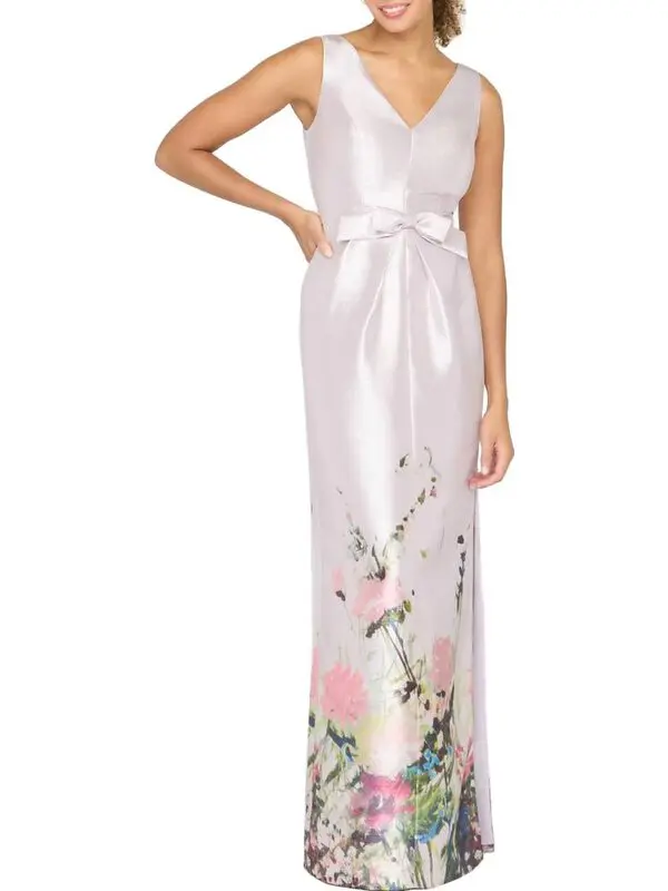 KAY UNGER Wendy Metallic Floral Gown - Lilac Mist Multi