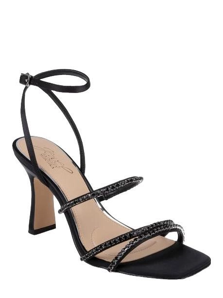 Badgley Mischka Paulette Ankle Strap Sandal - Black Satin