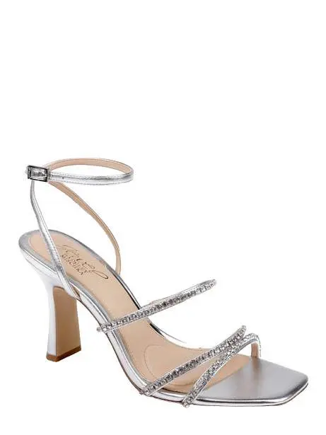 Badgley Mischka Paulette Ankle Strap Sandal - Silver Metallic