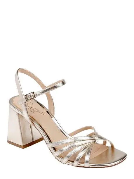 Badgley Mischka Patience Ankle Strap Sandal - Light Gold Leather