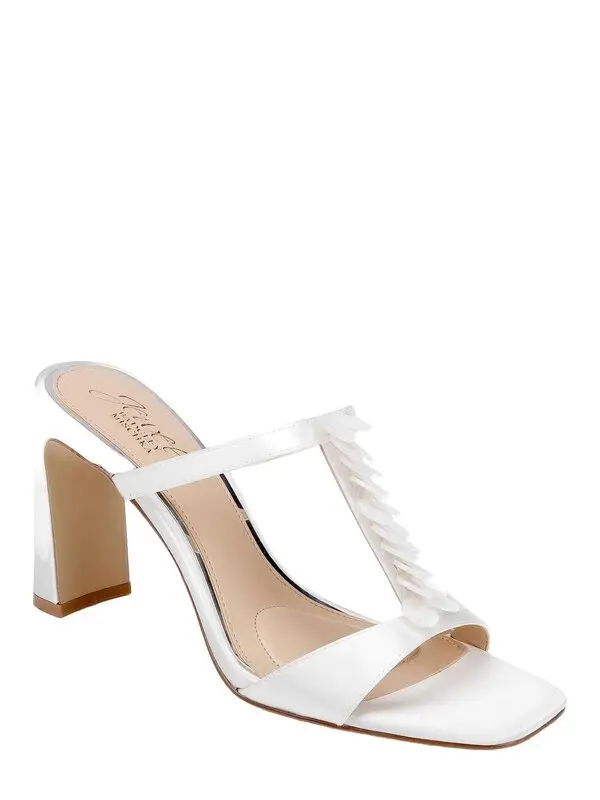 Badgley Mischka Pacifica Block Heel Sandal - Ivory Satin