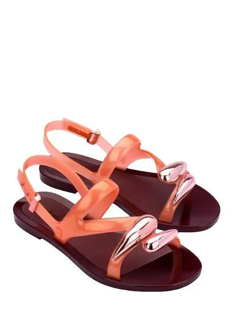Melissa Iris Slingback Sandal - Burgundy/orange