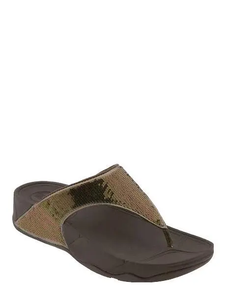 Fitflop Electra Sequined Thong Sandals - Bronze