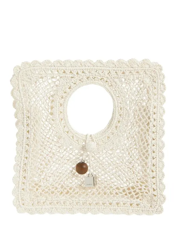Jacquemus Small Spiaggia Square Lace Bag - White 100