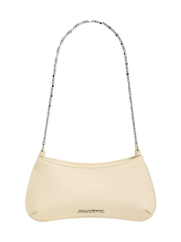 Jacquemus Le Petit Bisou Chaine Patent Shoulder Bag - Light Ivory 115