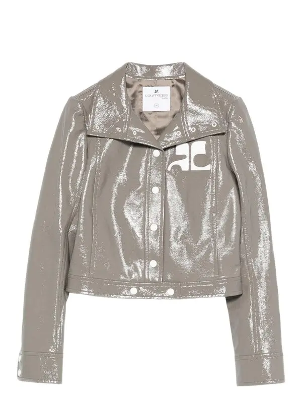 COURREGES Faux Leather Jacket - Brown