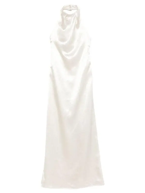 ALYSI Satin Long Dress - White