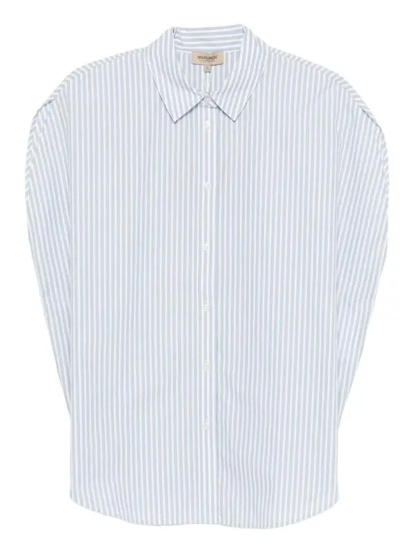 Woolrich Striped Cotton Shirt - Sky Blue