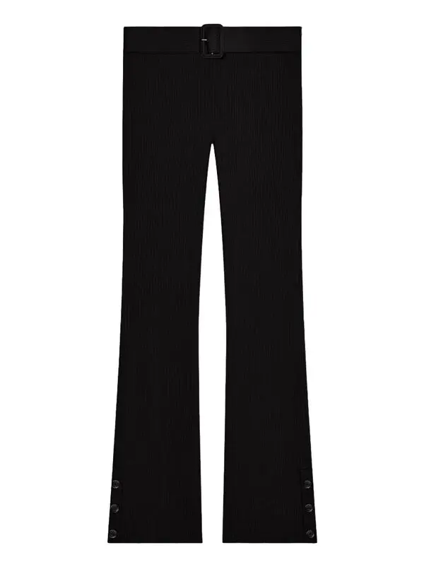 COURREGES Ribbed Knitted Capri Trousers - Black