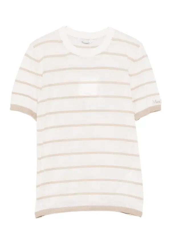 Max Mara Striped Knit T-shirt - Beige