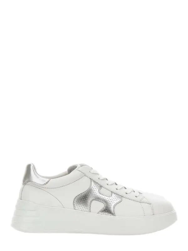 Hogan Rebel Leather Sneakers - Silver