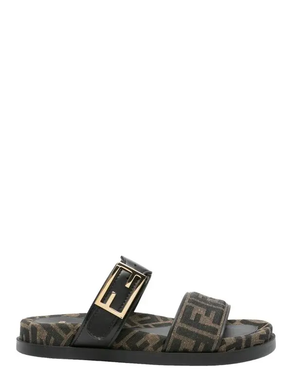 Fendi Feel Leather Sandals - Brown