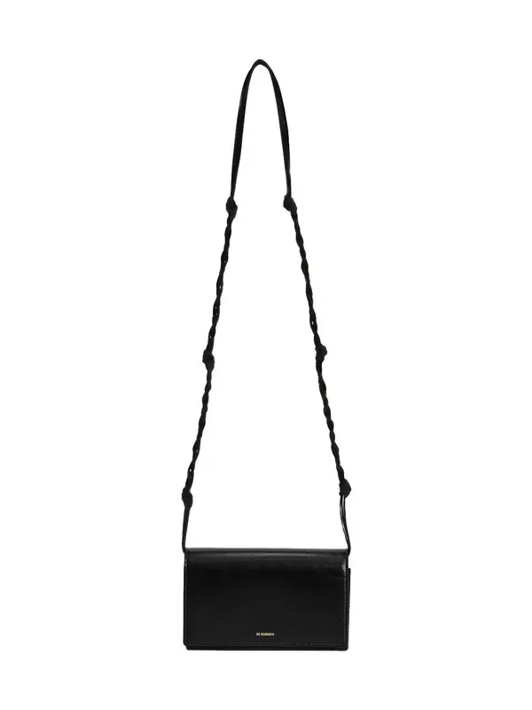 JIL SANDER Tangle Leather Mini Bag - Black