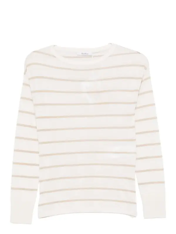 Max Mara Cashmere And Silk Striped Sweater - Beige