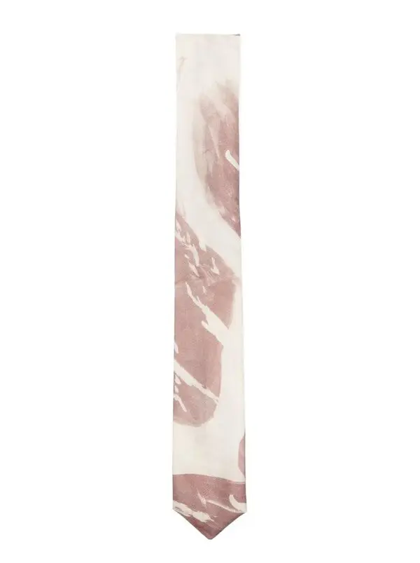 ALYSI Printed Silk Tie - Pink
