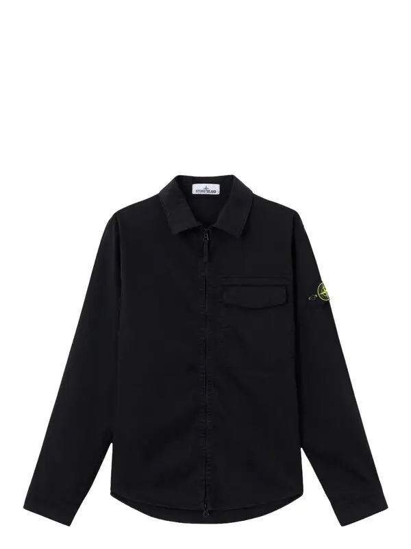 Stone Island Jacket With Logo - Black