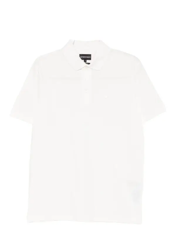 Emporio Armani Logo Cotton Polo Shirt - White