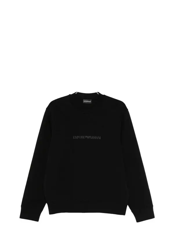 Emporio Armani Cotton Sweatshirt With Logo - Black