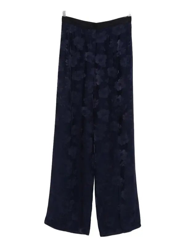 FORTE_FORTE High-waisted Floral Print Trousers - Blue