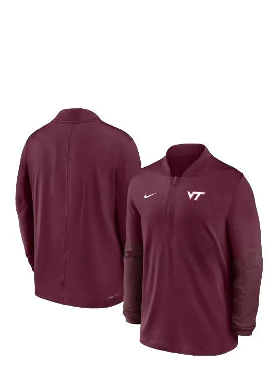 Nike Virginia Tech Hokies Dri-fit Half-zip Pullover - Maroon