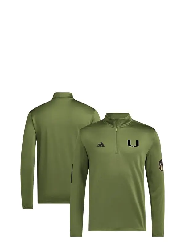 Adidas Miami Hurricanes Half-zip Golf Jacket - Green
