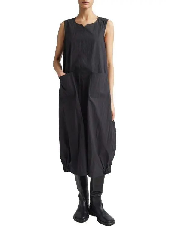MELITTA BAUMEISTER Sleeveless Cotton-nylon O-line Midi Dress - Black