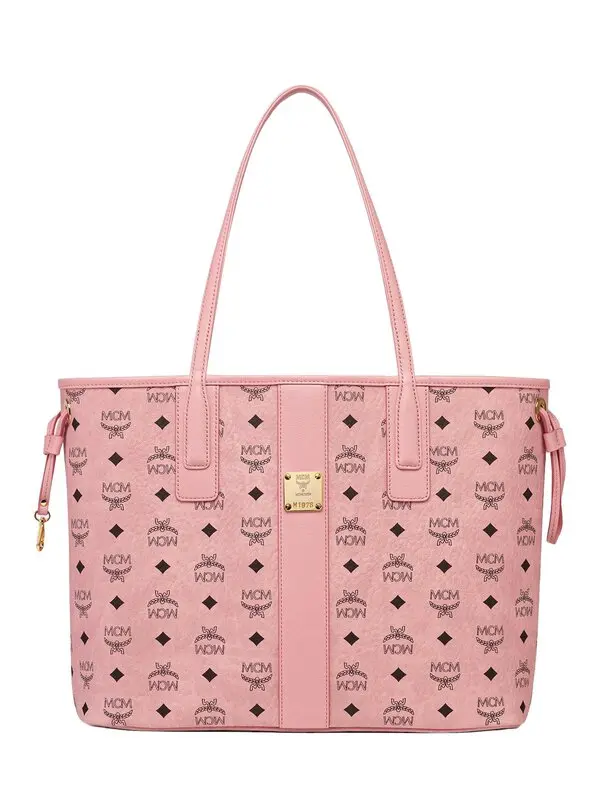 Mcm Liz Shopper In Visetos - Soft Pink