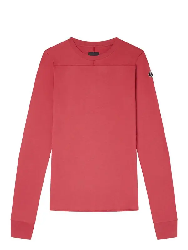 Rick Owens Moncler Slim-fit Logo-appliquéd Cotton-jersey T-shirt - Red